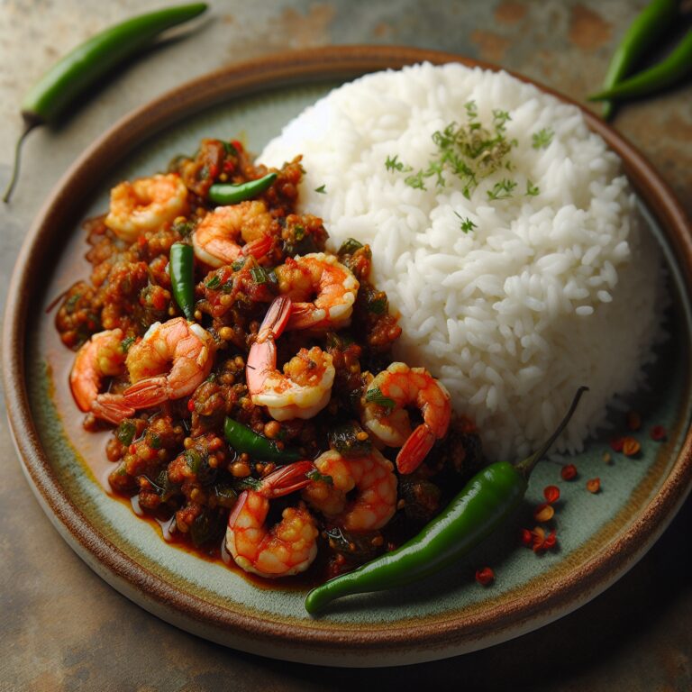 Nationalgericht Bangladesch: Kacha Lonka Chingri (Rezept)