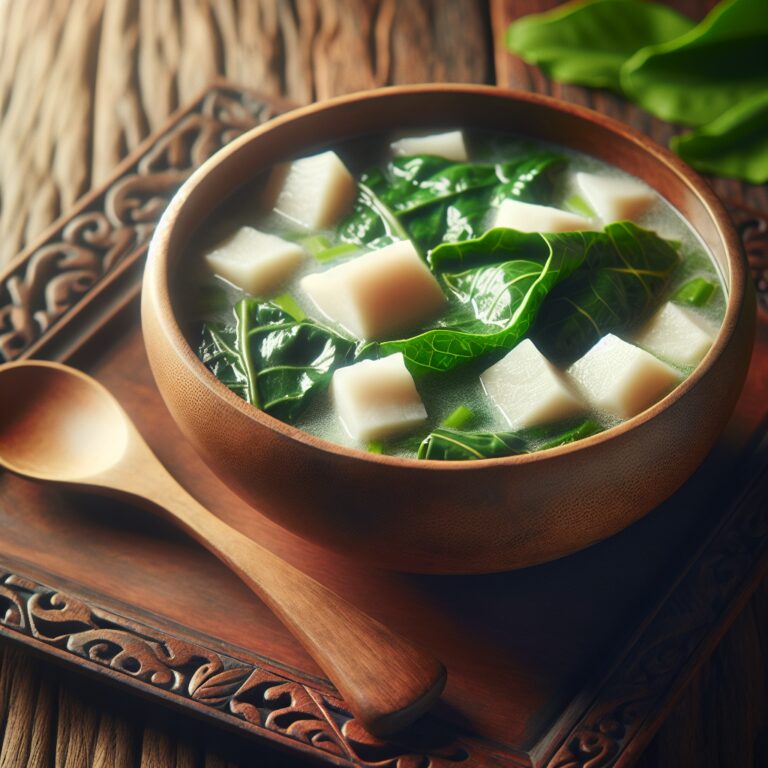 Nationalgericht Tuvalu: Taro Leaf Coconut Stew (Rezept)