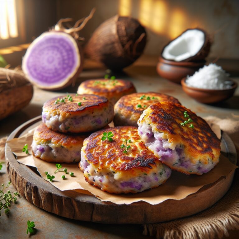 Nationalgericht Palau: Steamed Taro with Coconut Sauce (Rezept)
