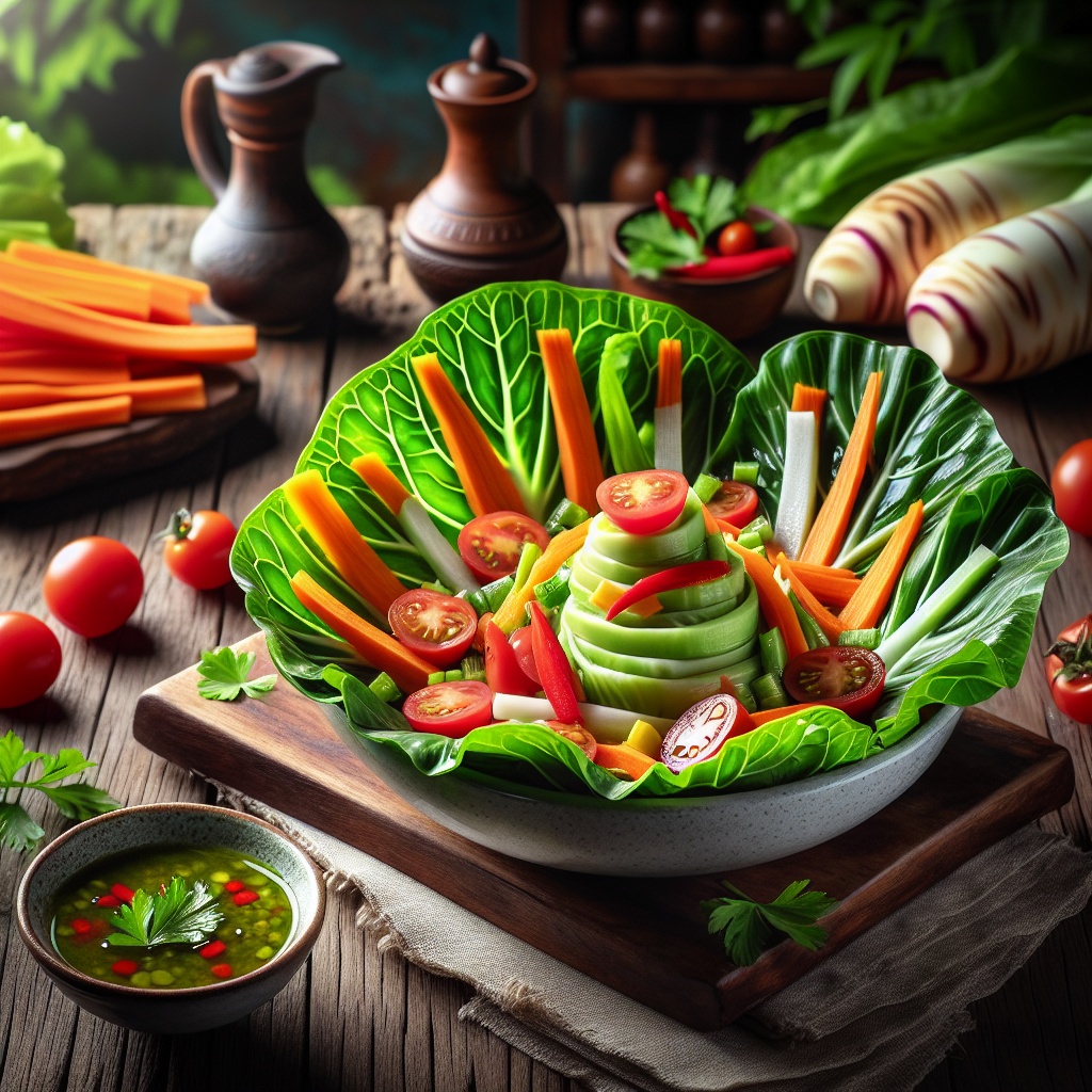 Nationalgericht Fiji: Fresh Taro Leaf Salad (Rezept)