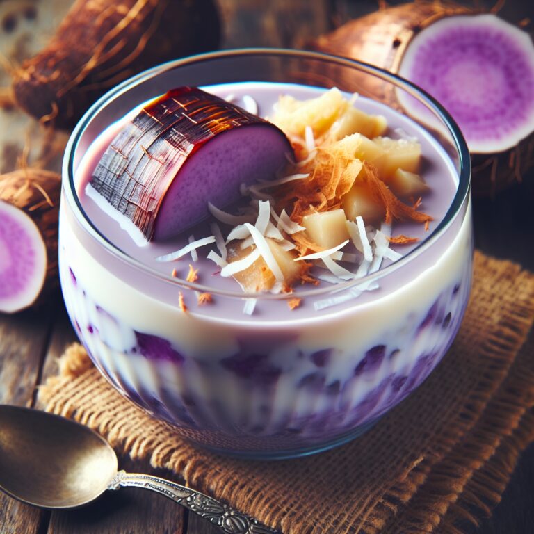 Nationalgericht Mikronesien: Taro and Coconut Pudding (Rezept)