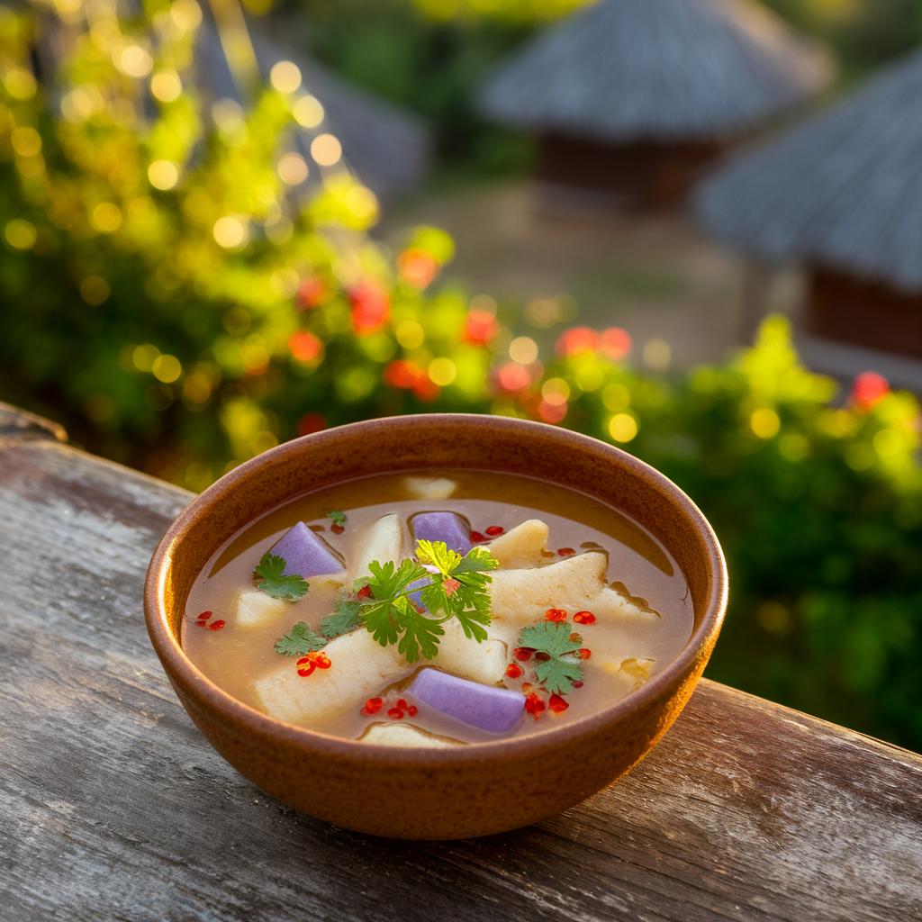 Nationalgericht Fiji: Taro and Fish Soup (Rezept)